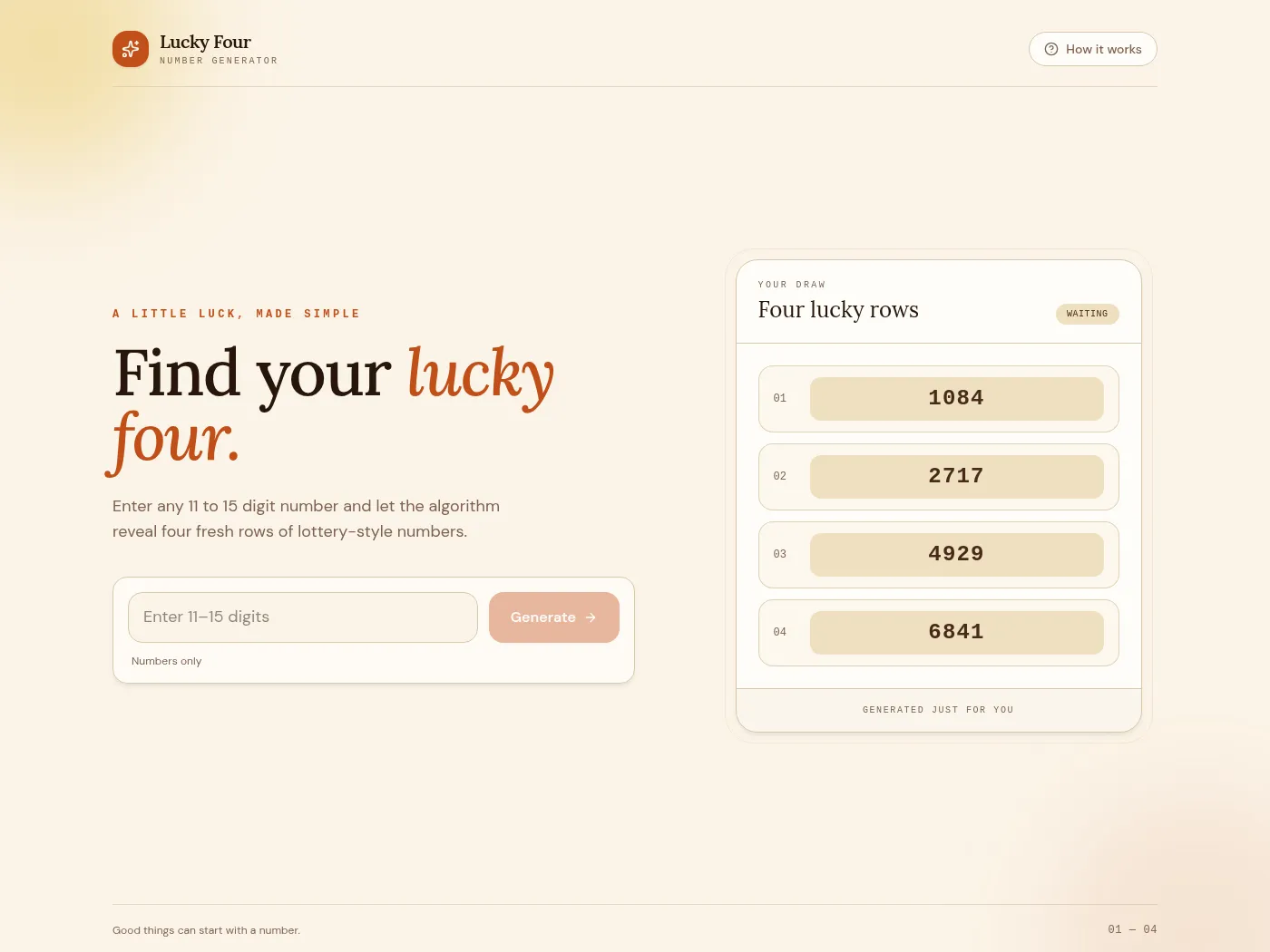 Lucky Number Generator