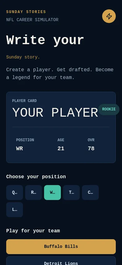 NFL Career Simulator