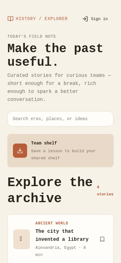 HistoryExplorer Mobile