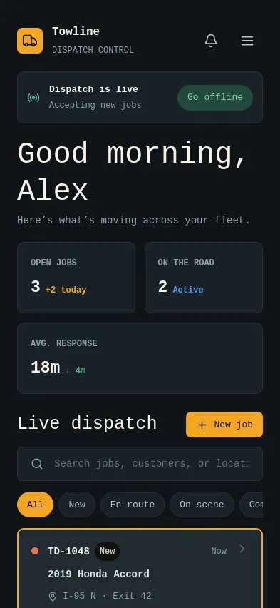 Tow Dispatch Control