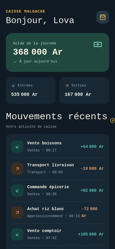 Caisse Malgache Mobile