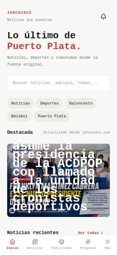 Jancavacs News & Sports App