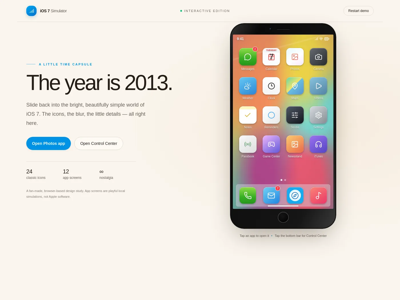 iOS 7 Web Simulator