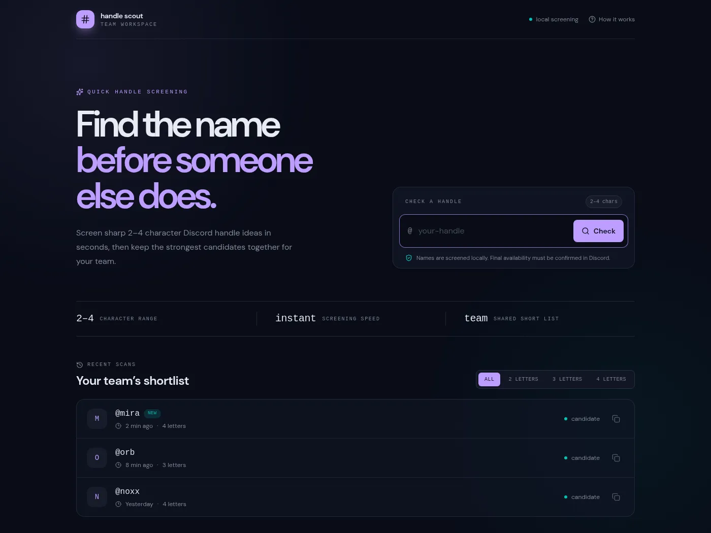 Discord Handle Checker