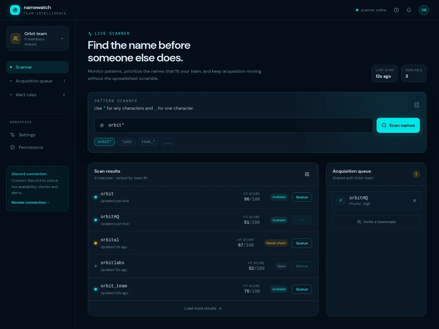 Discord Name Scanner