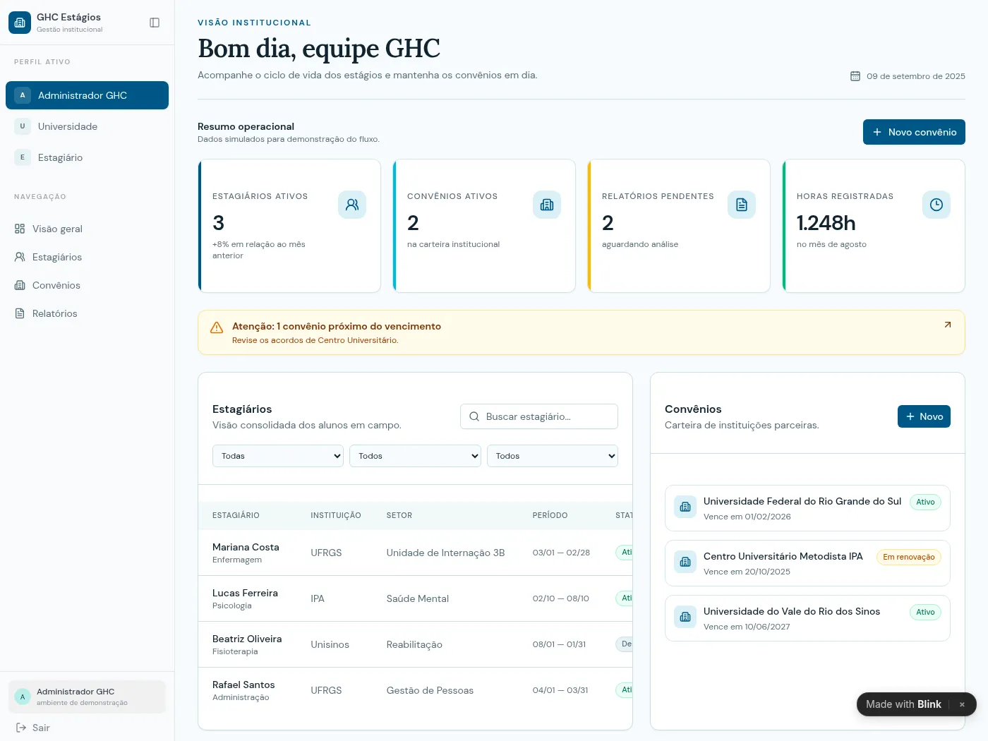 GHC Estágios & Convênios