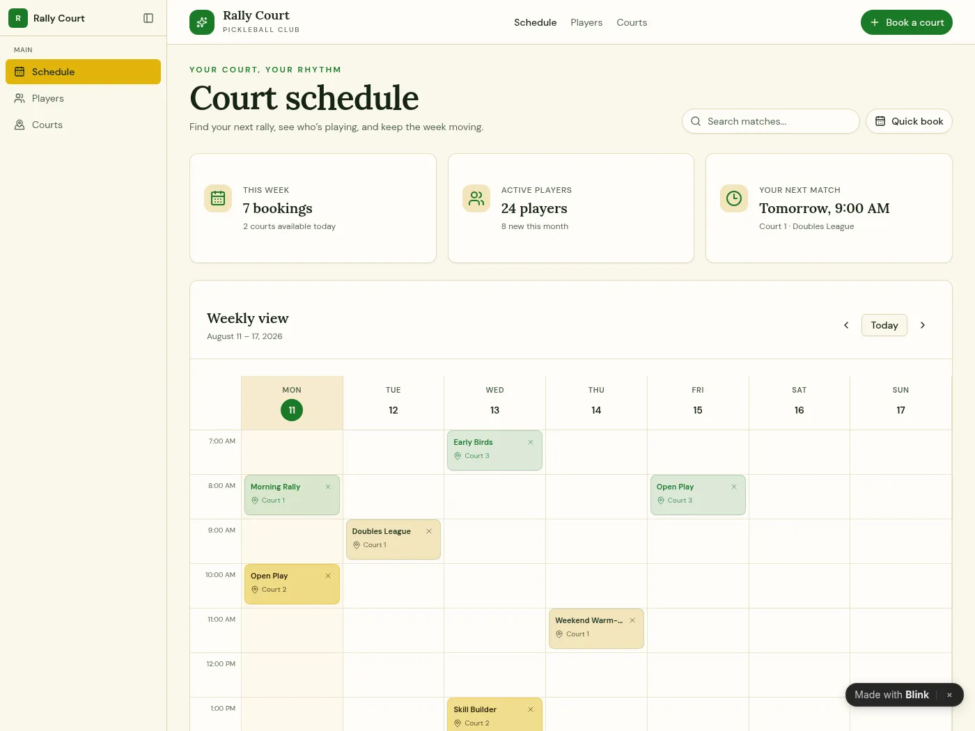 Pickleball Scheduler