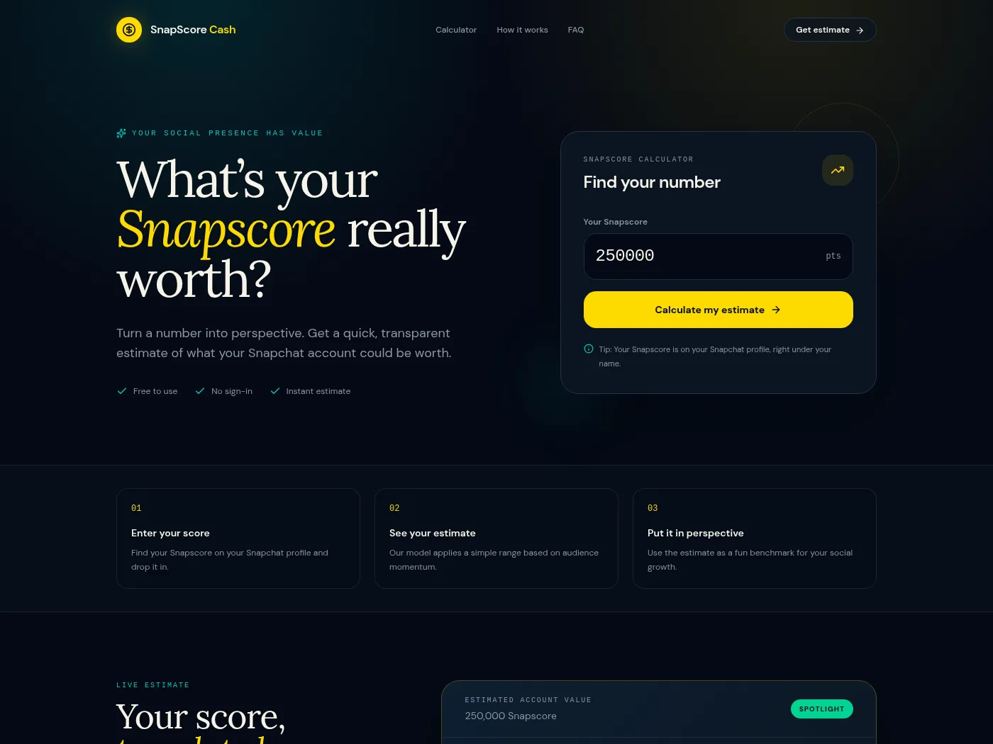 SnapScore Cash Converter
