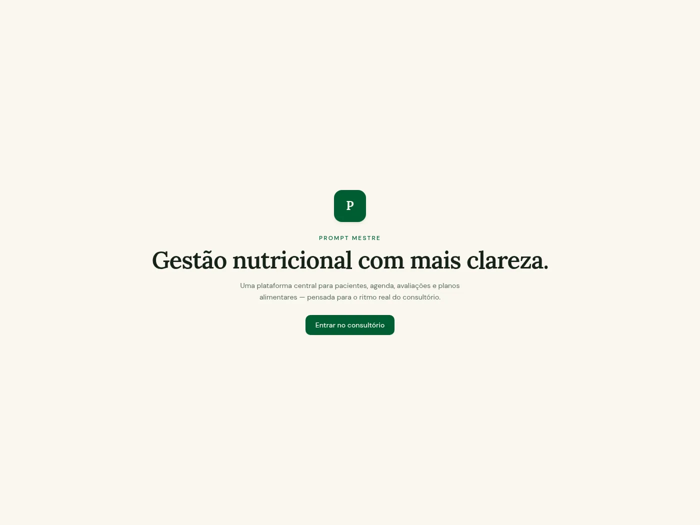 Prompt Mestre Nutri SaaS