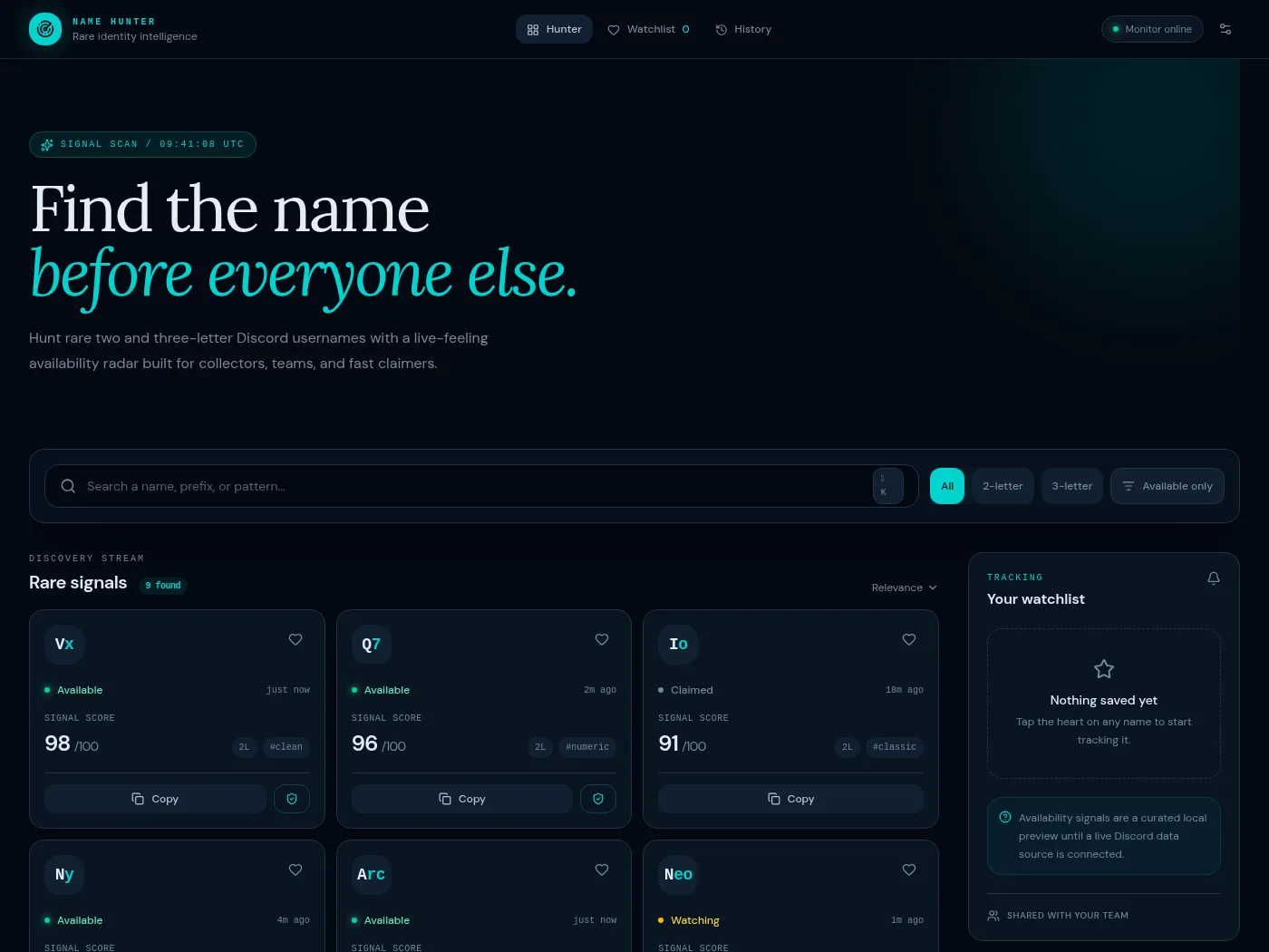 Discord Name Hunter