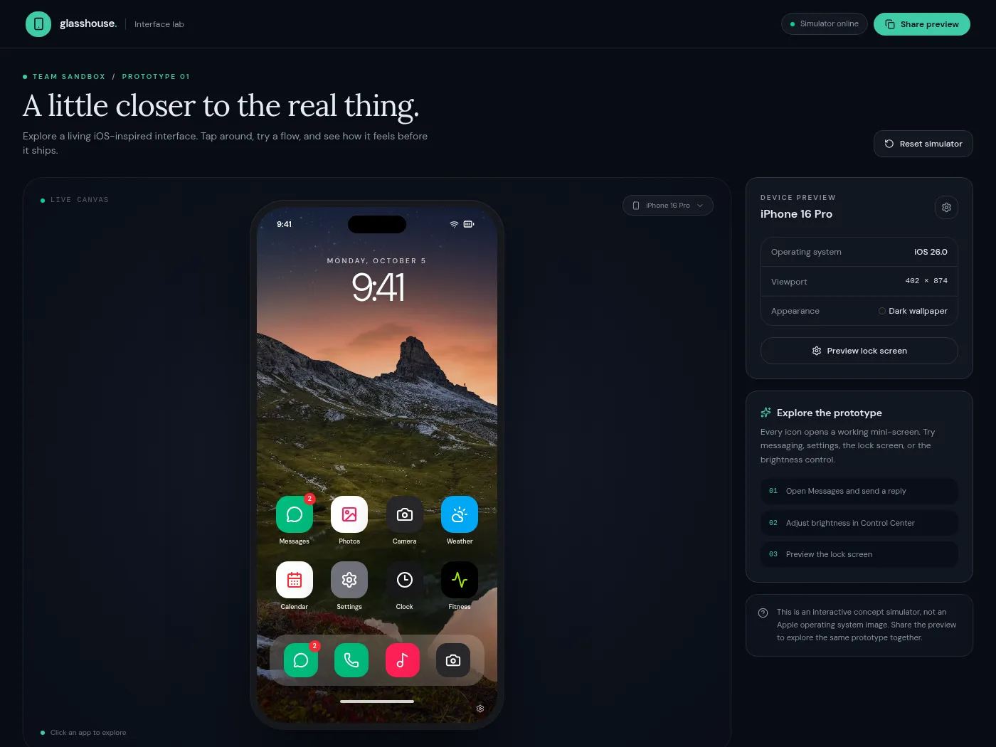 iOS 26 UI Simulator