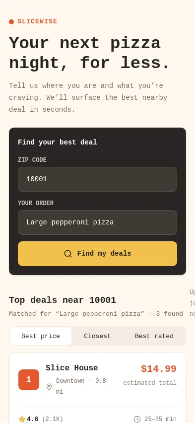 Pizza Deal Finder
