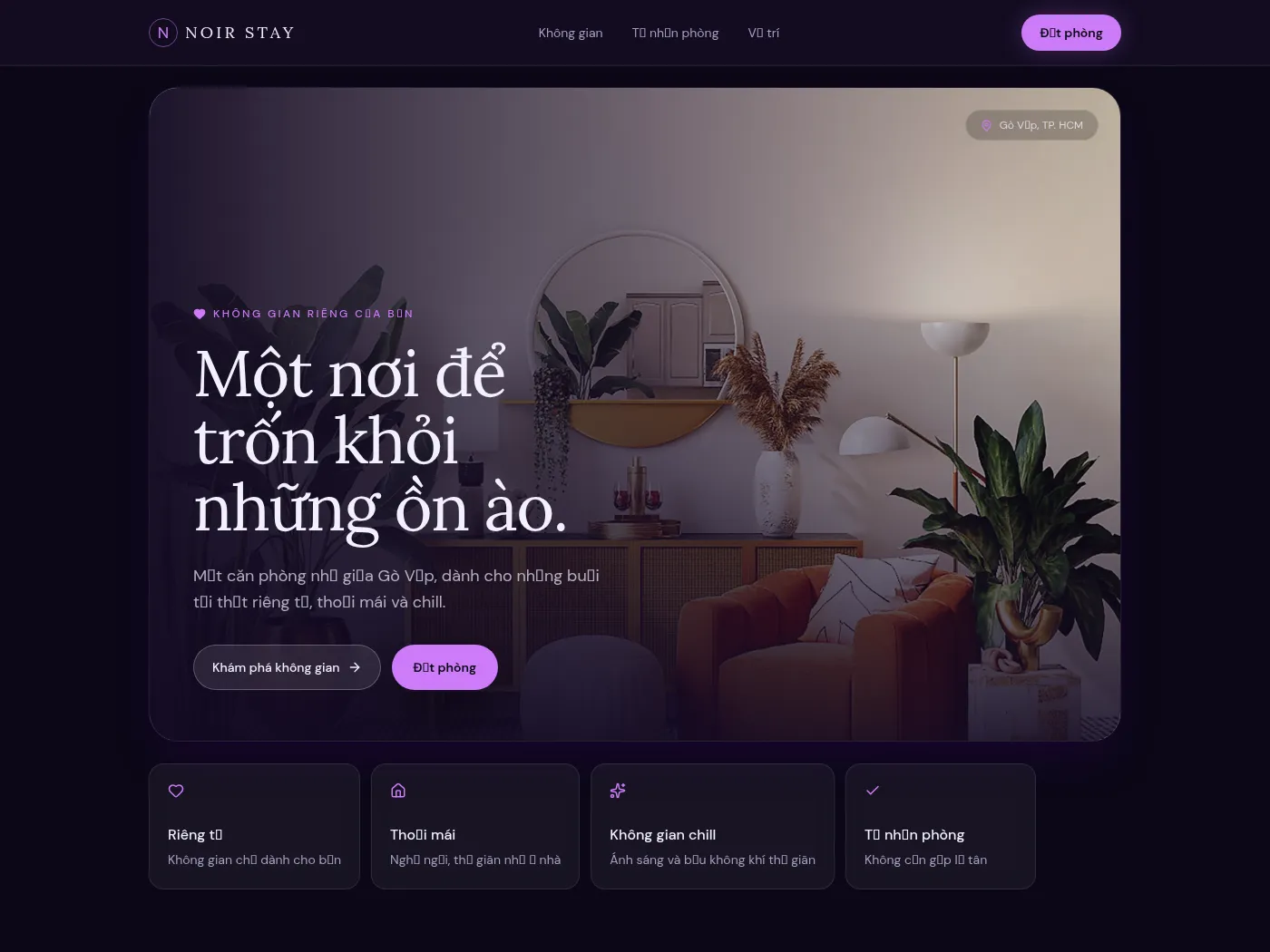 Noir Stay Mobile Website