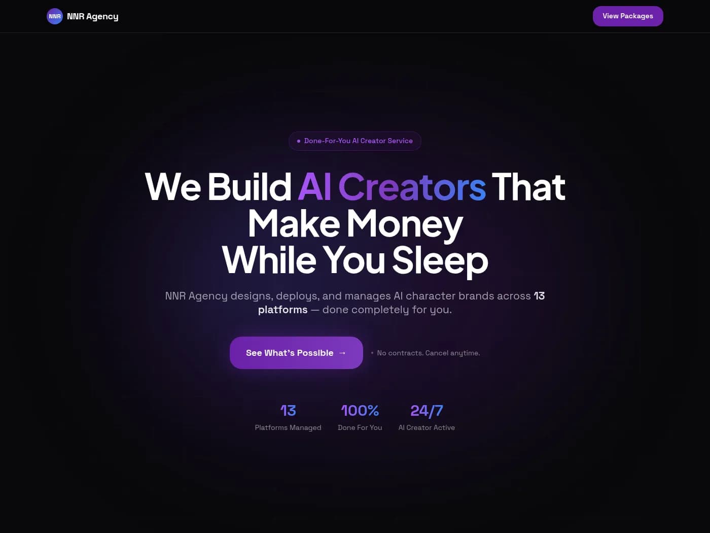 NNR AI Creator Landing