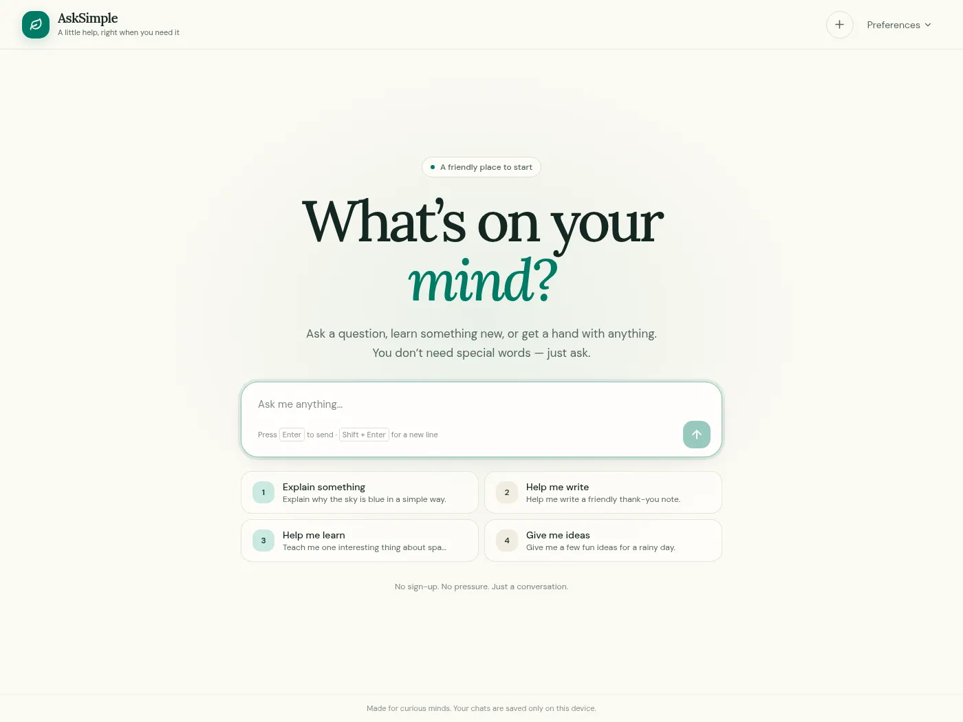 AskSimple AI Assistant