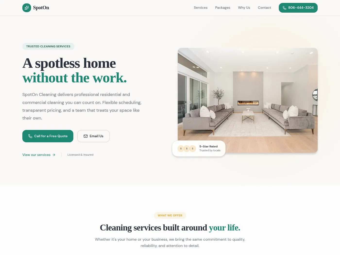 SpotOn Cleaning Website