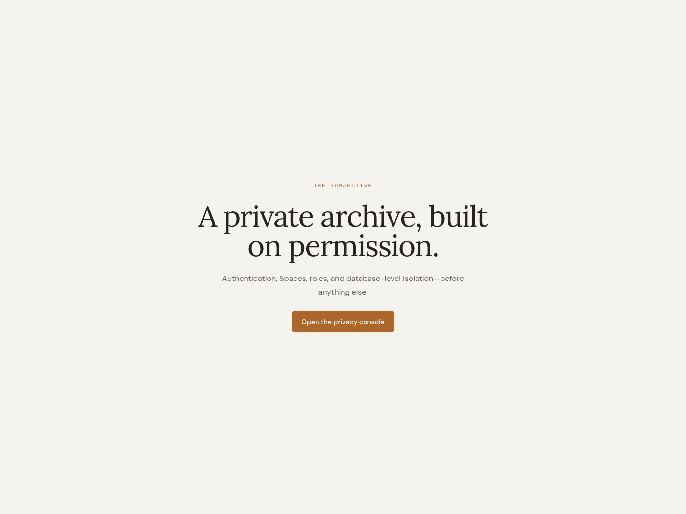 The Subjective Archive