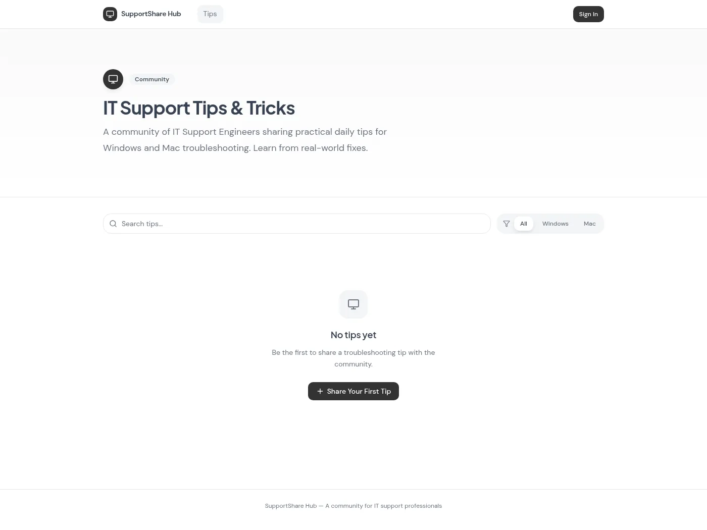 SupportShare Hub