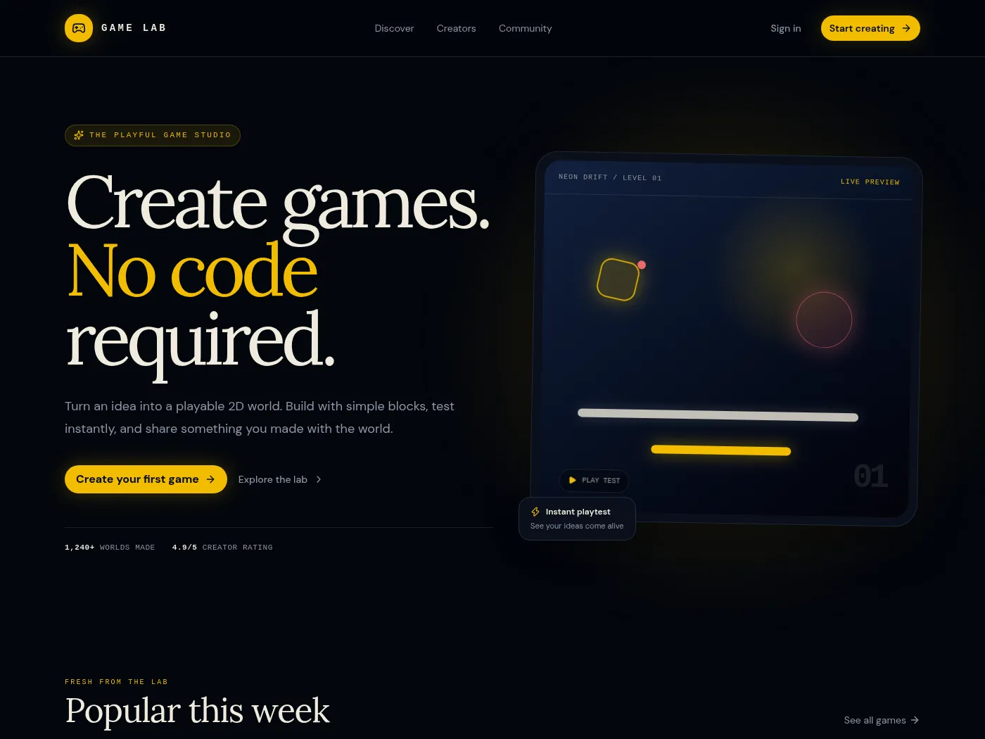 Game Lab Creator