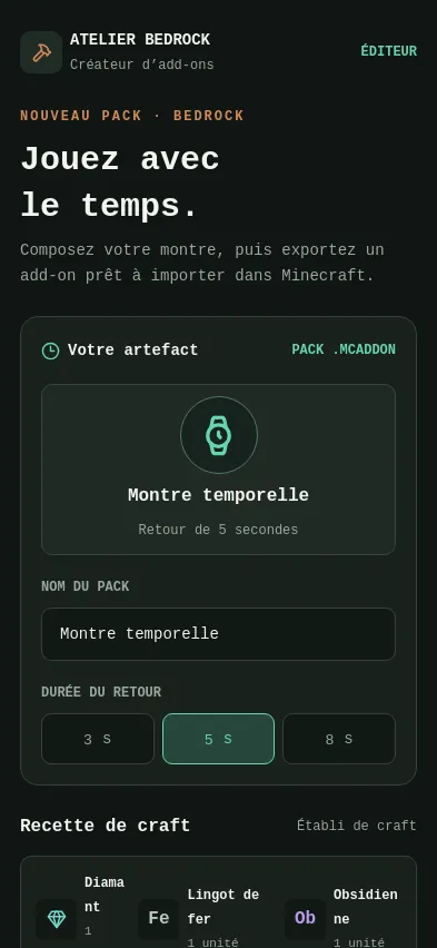 No-Code Minecraft Addon Maker