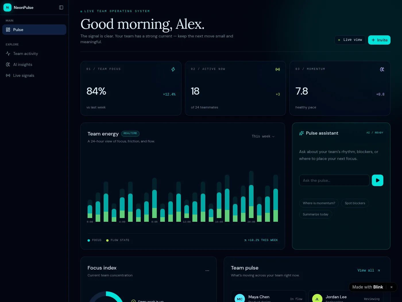 NeonPulse Dashboard