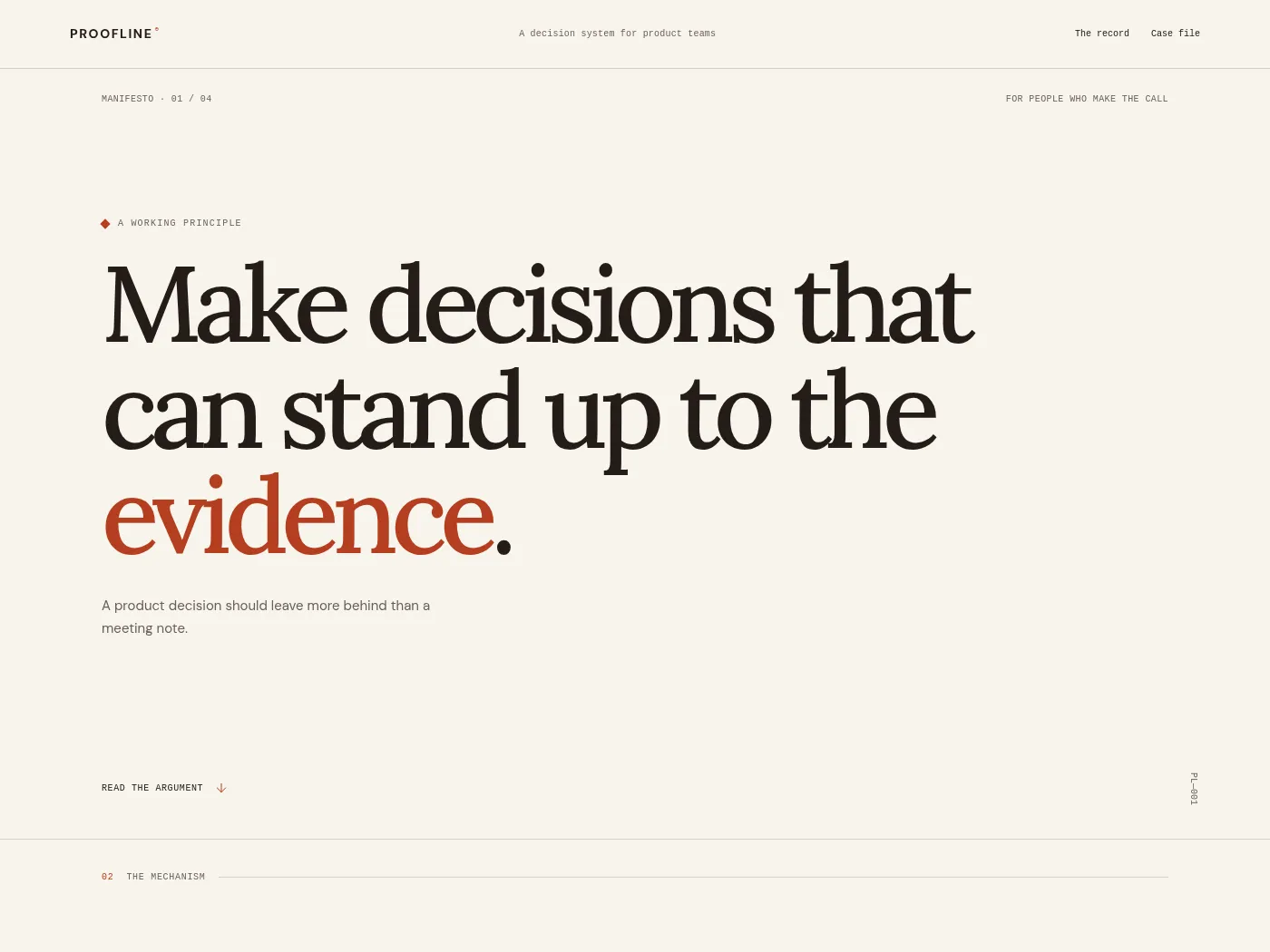 Manifesto Startup Homepage