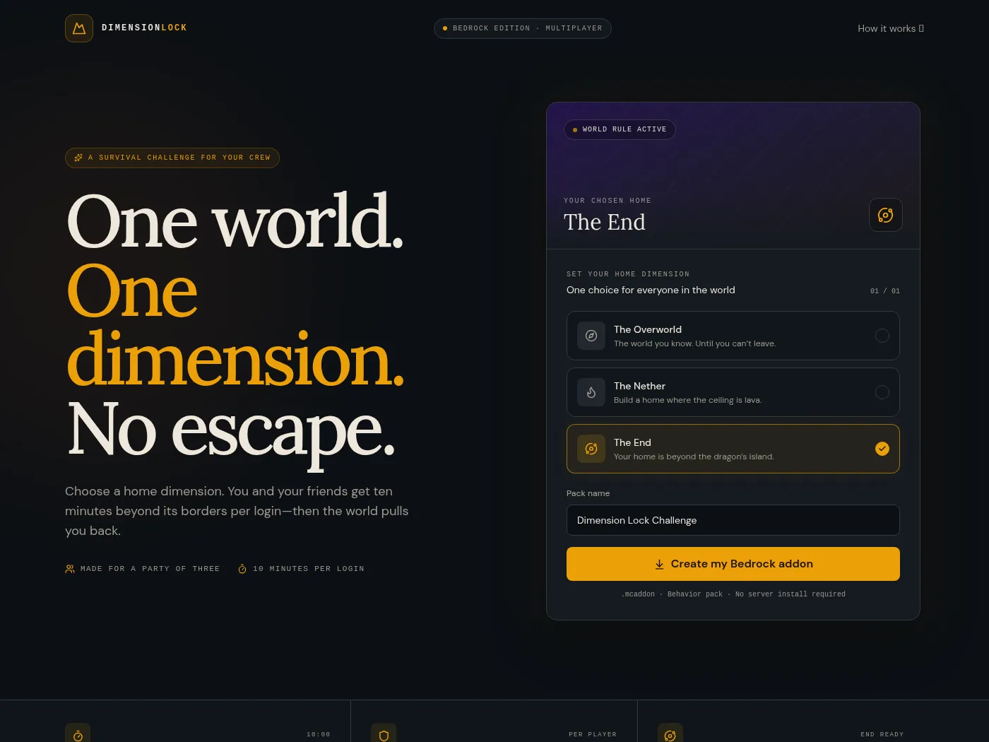Dimension Lock Challenge