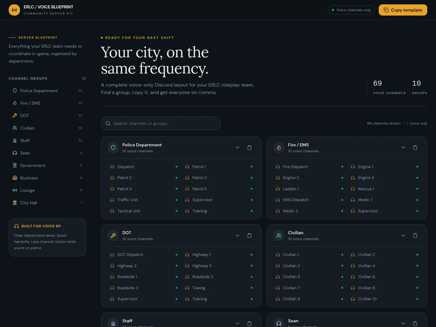 ERLC Voice Discord Template