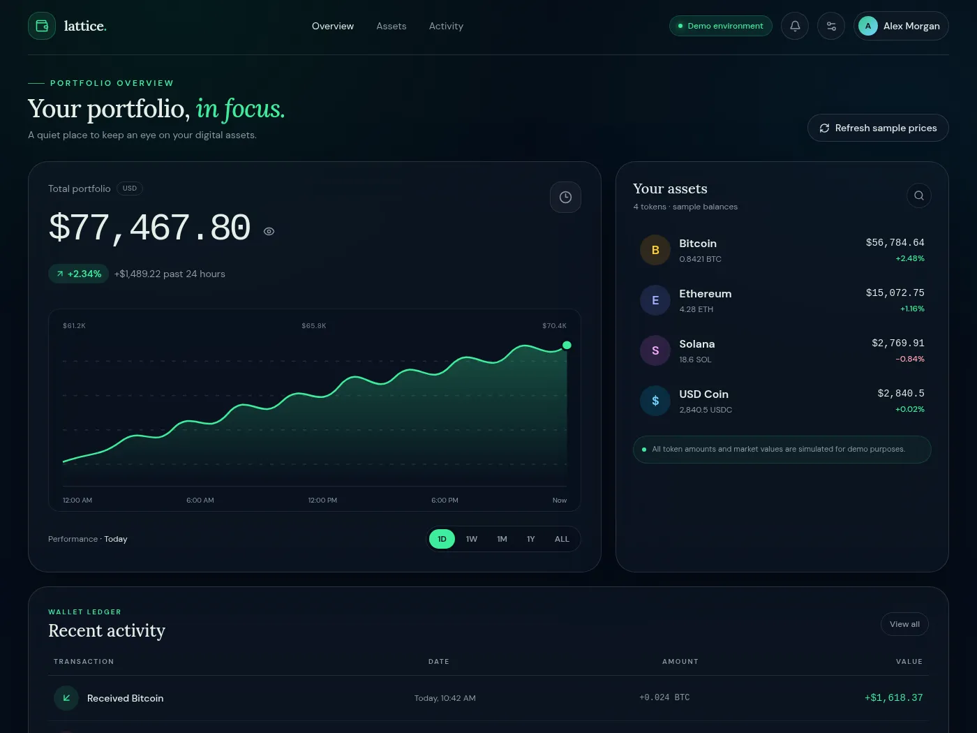 Glass Wallet Simulator