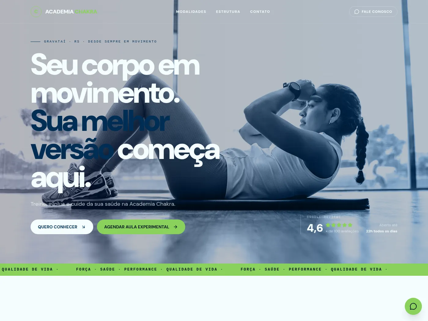 Chakra Gym Landing Page