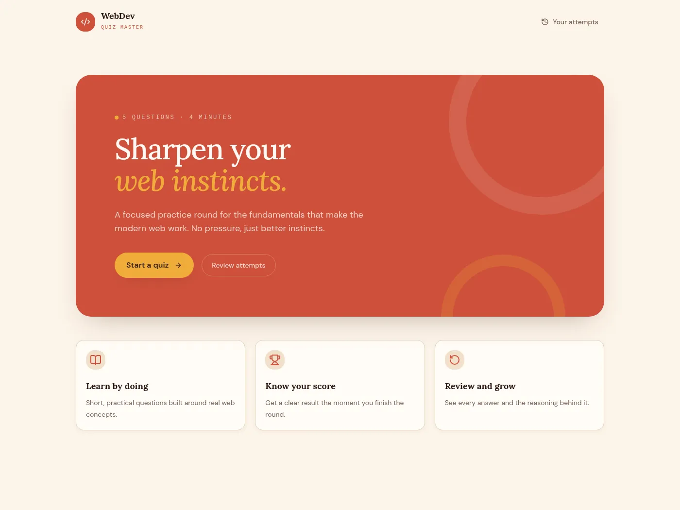 WebDev Quiz Master
