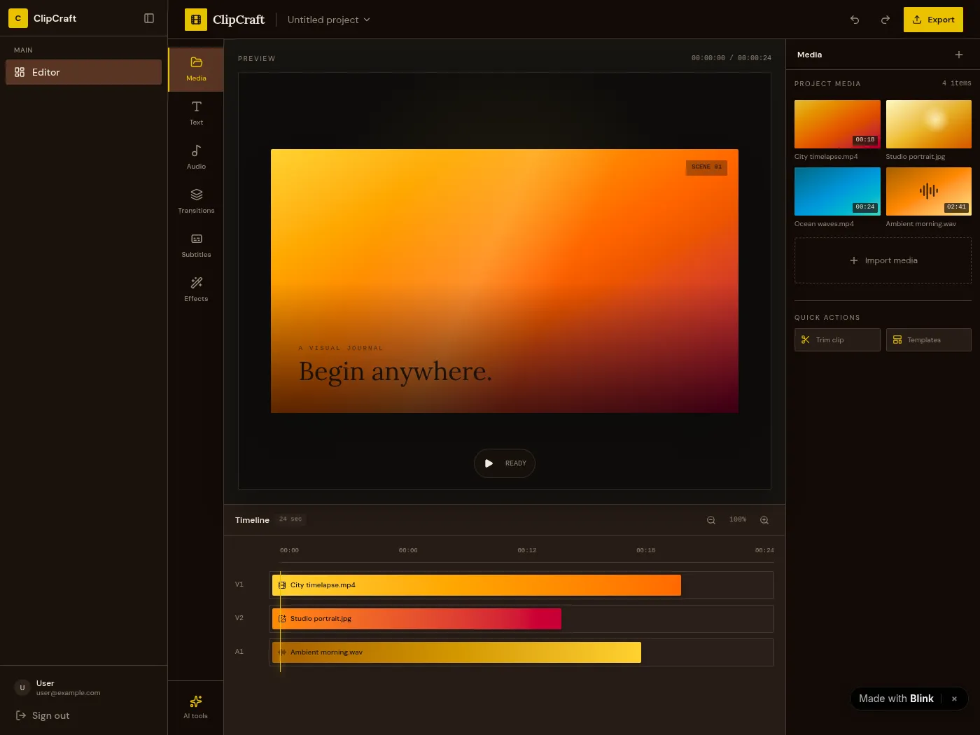 ClipCraft Video Editor