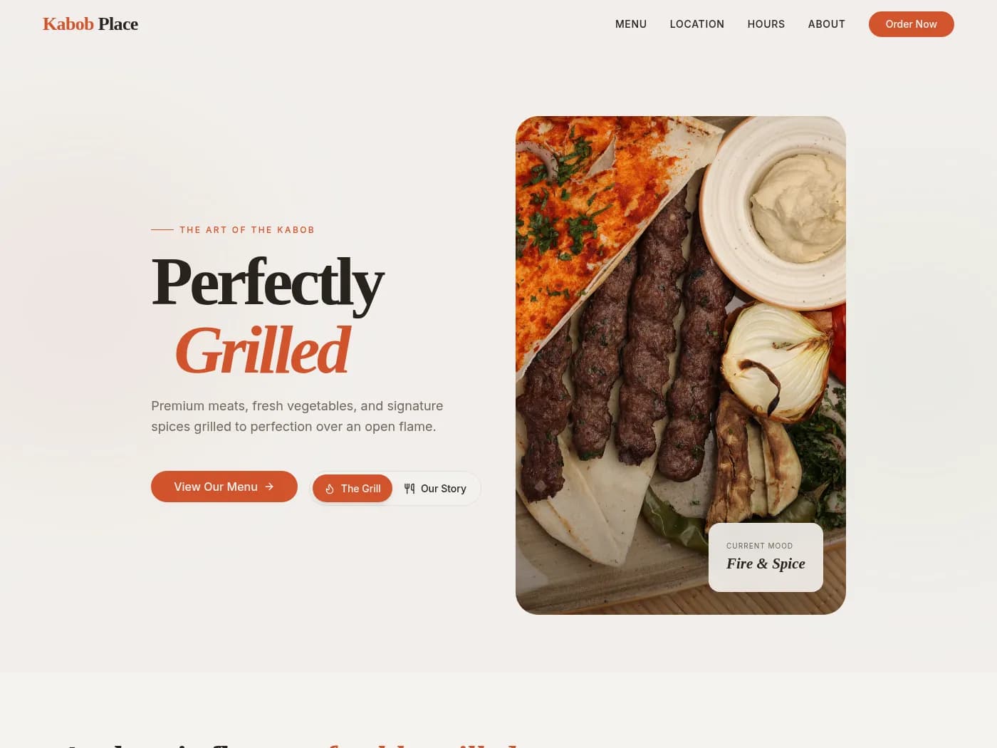 Kabob Place Grill Website