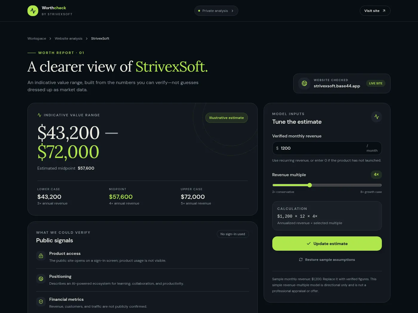 StrivexSoft Worth Checker