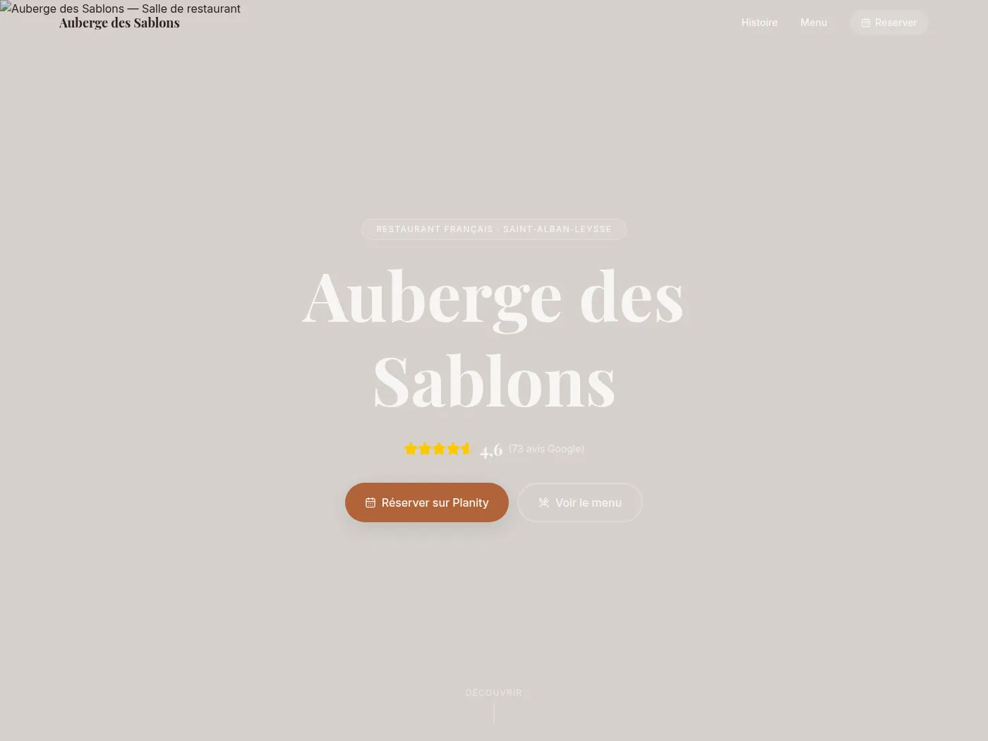 Auberge des Sablons Web
