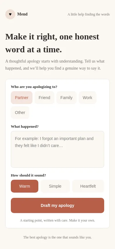 Apology Generator