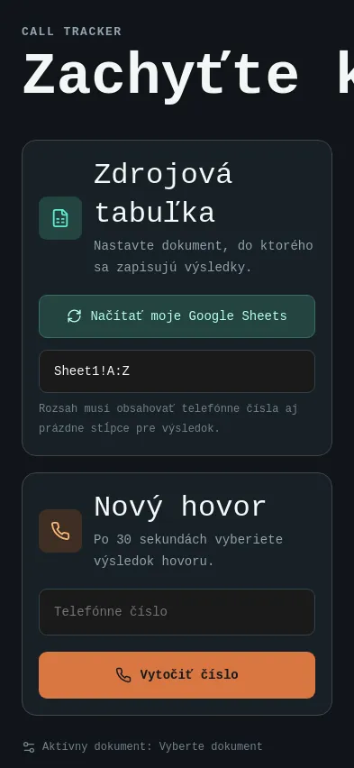 Call Tracker Sheet Sync
