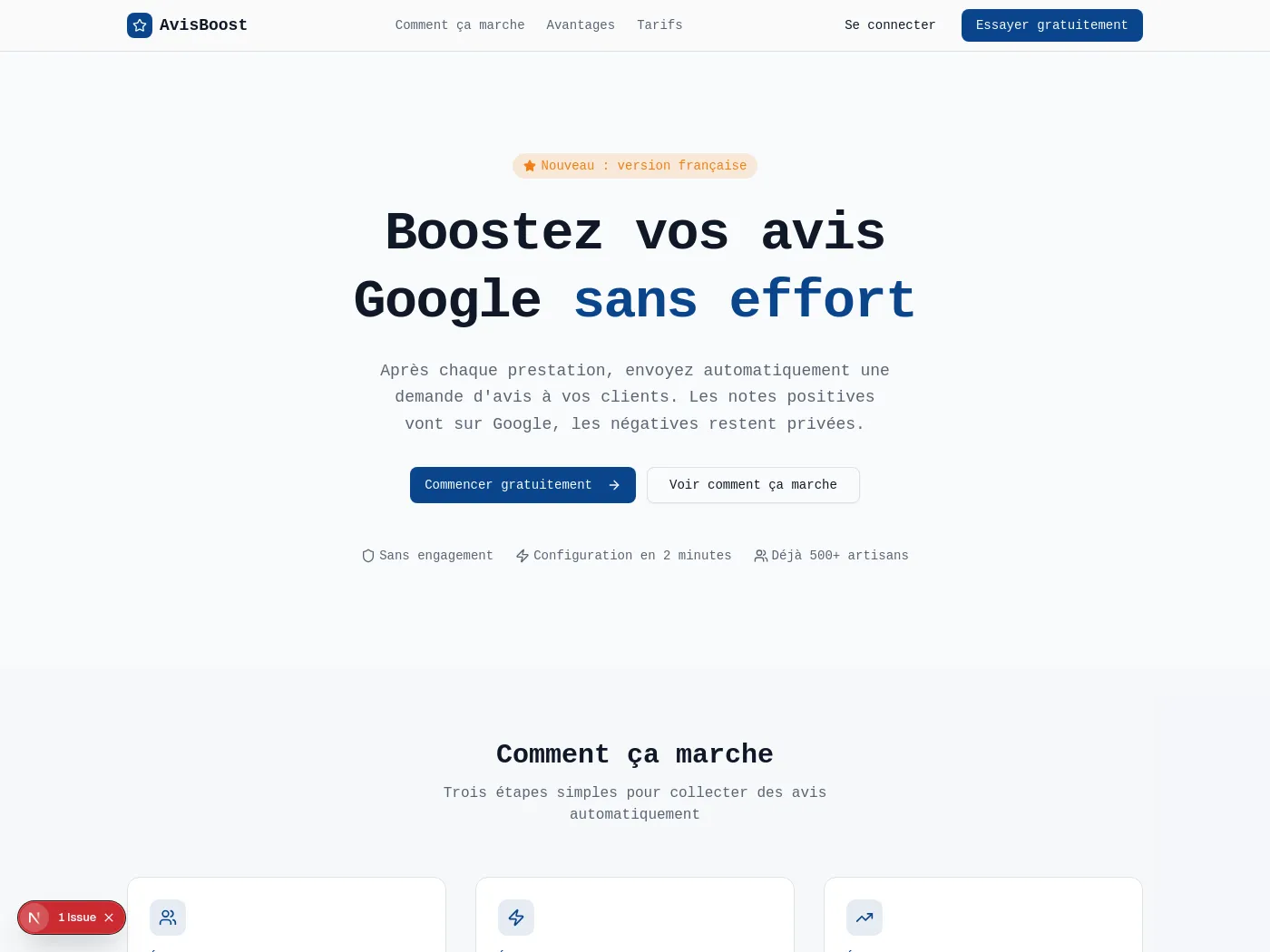 AvisBoost SaaS Avis Google