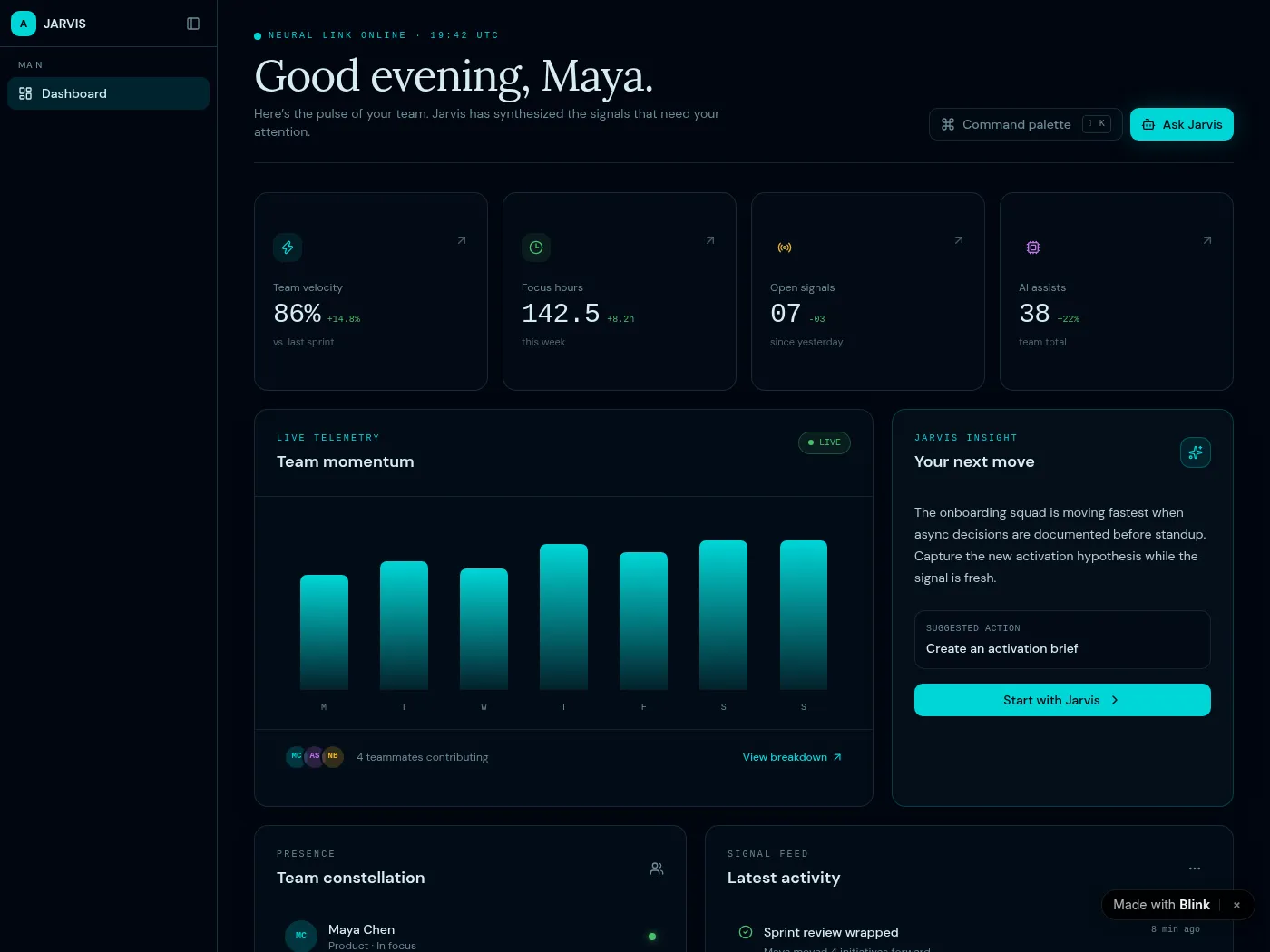 Jarvis Team Dashboard