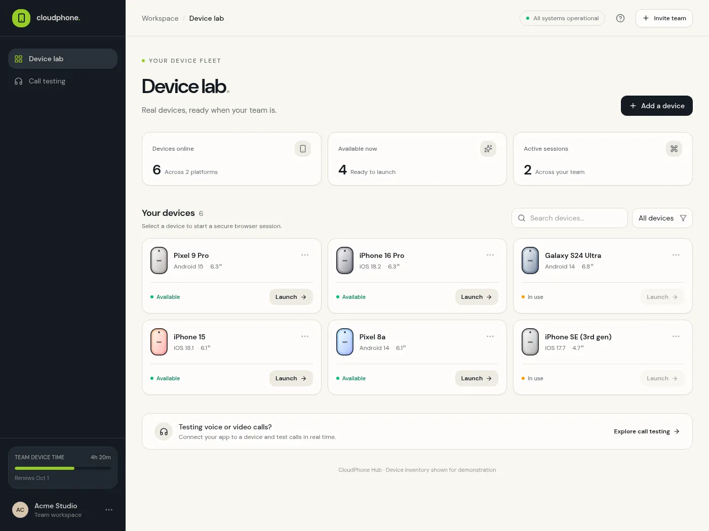 CloudPhone Hub