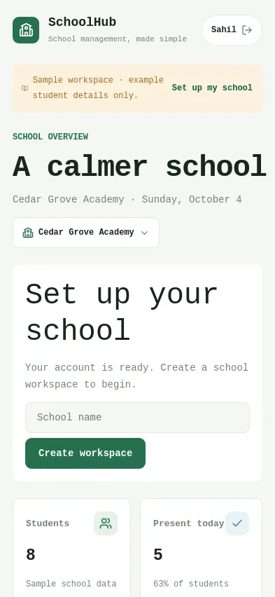 SchoolHub Mobile Manager