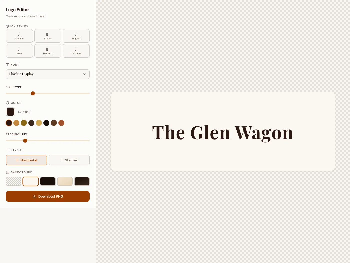 The Glen Wagon Logo Creator