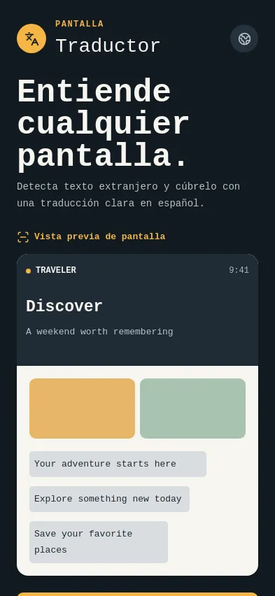 Traductor en Pantalla