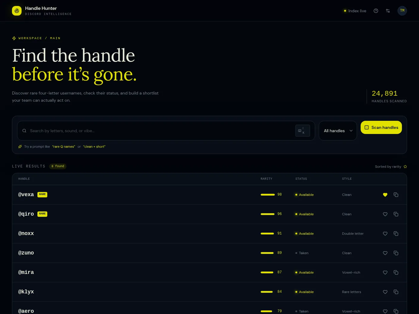 Discord Handle Hunter