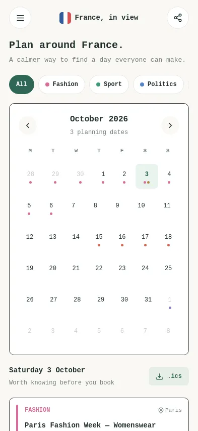 France Events Planner