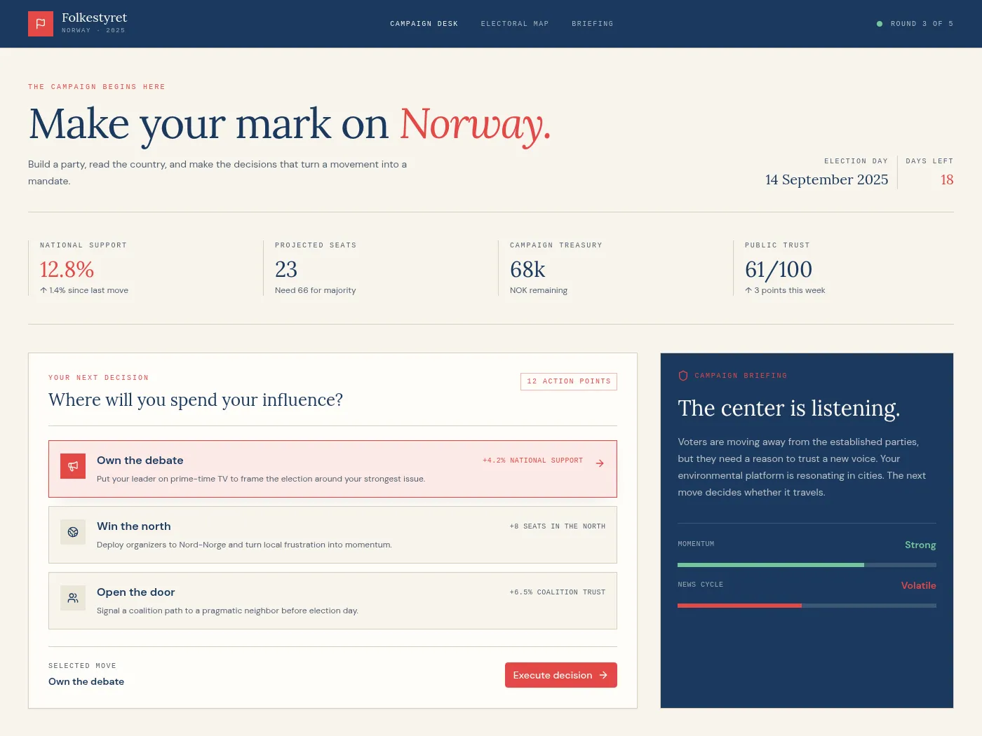 Norway Election Simulator