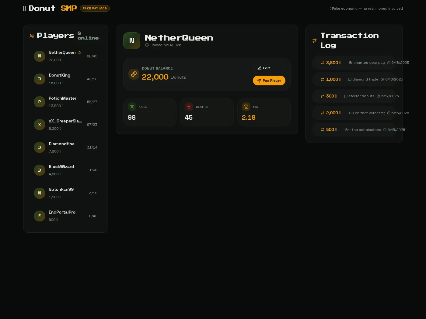 Donut SMP Fake Pay Mod