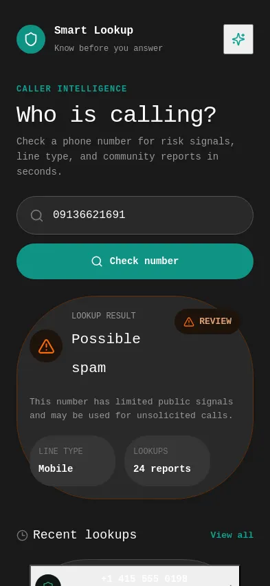 Smart Number Lookup