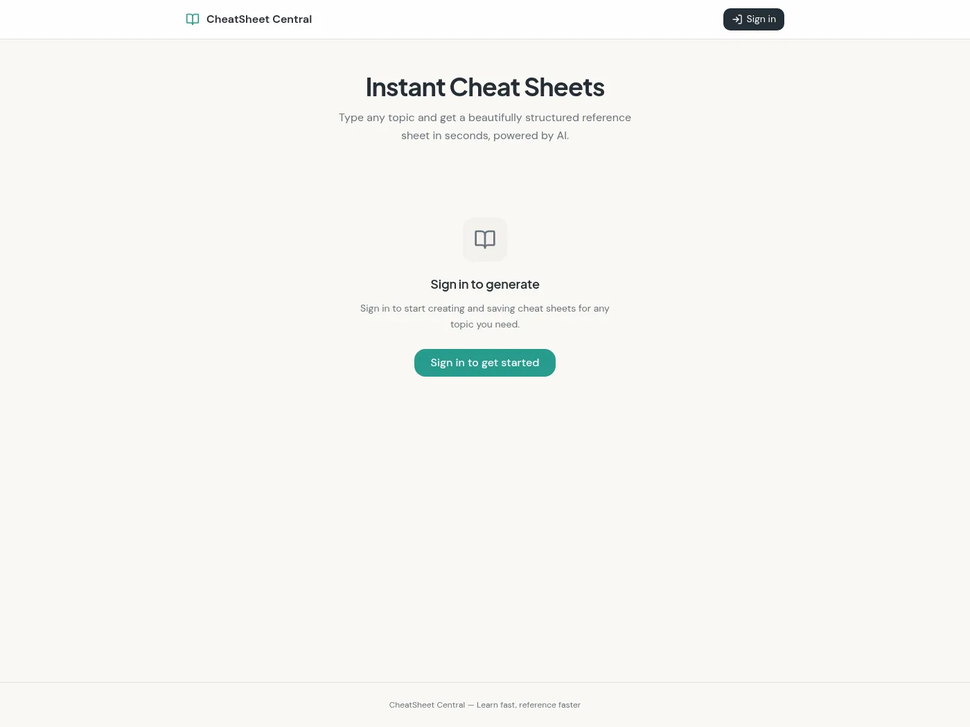 CheatSheet Central