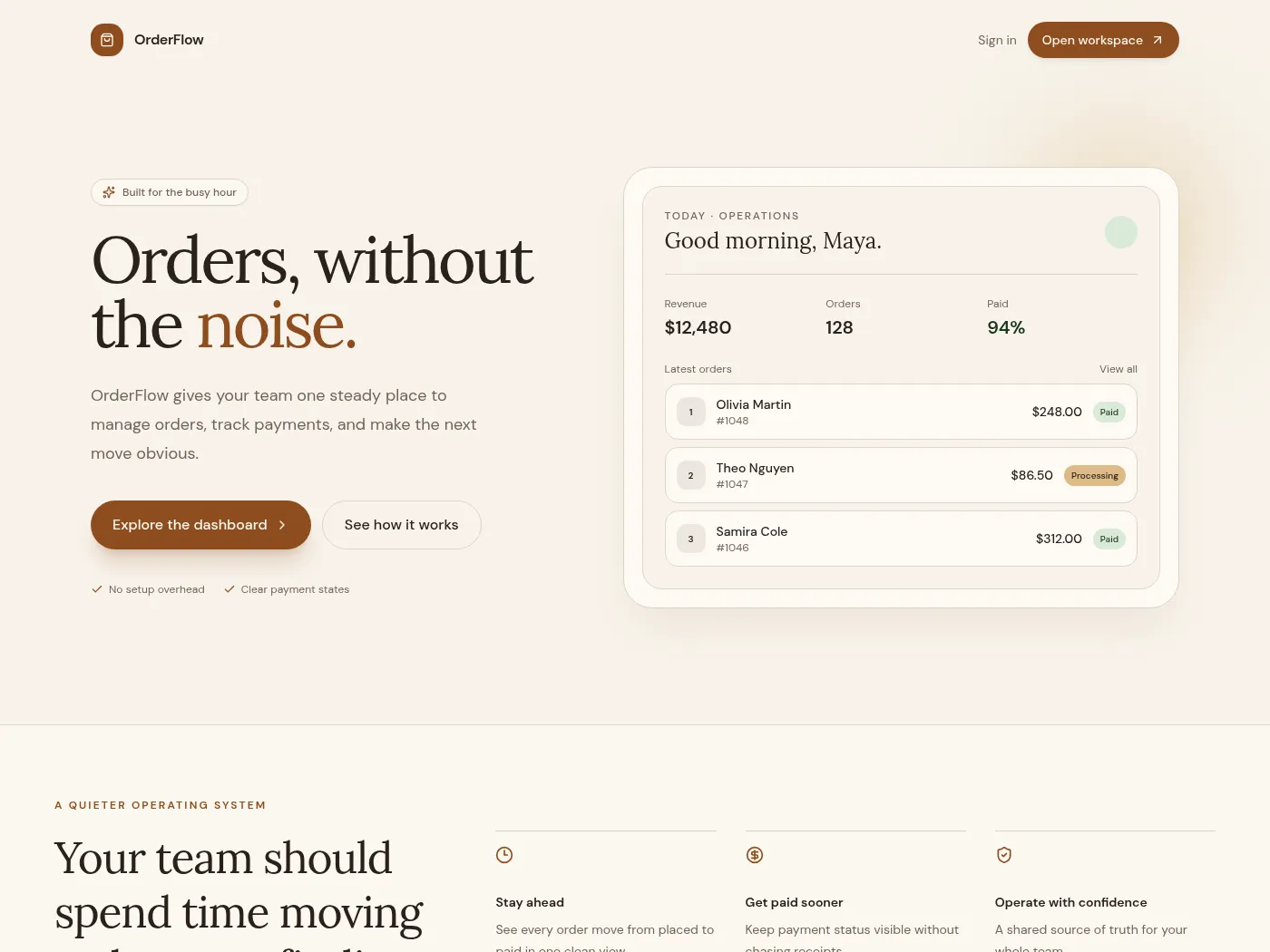 OrderFlow Dashboard